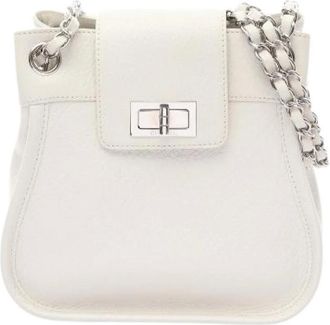 Chanel Pre-owned Sac bandouli&egrave;re en cuir 2.55 - Femme - Pre-owned - Blanc - Taille: ONE Size