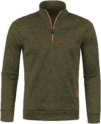 Generic Sweat-shirt en polaire &agrave; fermeture &eacute;clair compl&egrave;te pour homme - Hauts &agrave; fermeture &eacute;clair pour homme sans capuche, l&eacute;gers, &agrave; fermeture &eacute;clair compl&egrave;te,
