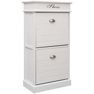 vidaXL Vidaxl - Armoire &agrave; chaussures Blanc 50 x 28 x 98 cm Bois de Paulownia