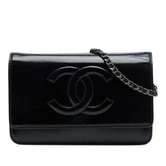 Chanel Portefeuille sur cha&icirc;ne Pre-owned - Femme - Pre-owned - Noir - Taille: ONE Size