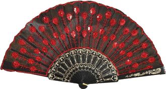 Lazzboy Beste Chinesische Art Tanz Hochzeitsfest Spitze Silk Faltender Handblumen Fan Blumenmuster Faltfächer Handheld Handfächer Elegantes Dekoratives Fächer