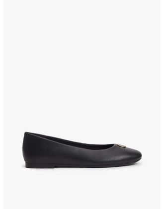 Tommy Hilfiger Ballerines en cuir &agrave; plaque monogramme TH - Noir