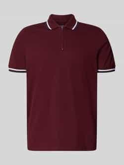 Mc Neal Slim Fit Poloshirt mit Kontraststreifen und Rei&szlig;verschluss