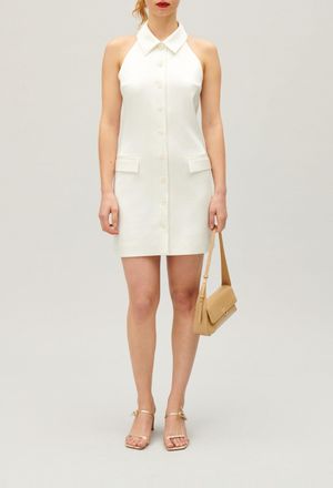 Claudie Pierlot Robe courte satin&eacute;e &eacute;crue