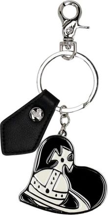 Vivienne Westwood Femme, Accessoires, Noir, Taille: ONE Size Saffiano Hammered Orb Keyring