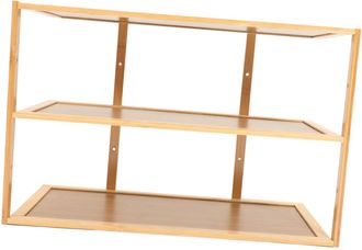 Garneck Schuhregal aus Naturbambus Platzsparend Dreistöckig Vielseitiger Schuhorganizer für Eingangsbereich Wohnzimmer Schlafzimmer Kompakt Glatt Polierte Obe