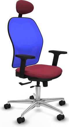 Piqueras y Crespo Economalla Jorquera Stuhl mit 2D-Armen, h&ouml;henverstellbarer Lendenwirbelst&uuml;tze und festem Kopfteil, ausgestattet mit Syncro/Traslack und injiziertem Sc