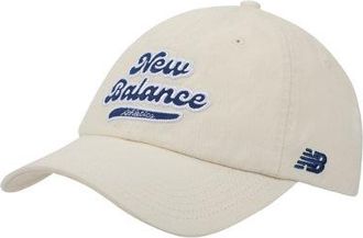 New Balance Unisexe 6 Panel Femme Athletics Legacy Hat en Blanc, Coton, Taille OSZ