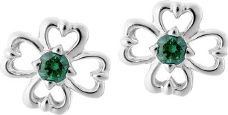 Orphelia Damen-Ohrstecker 925 Silber rhodiniert Zirkonia grün Rundschliff - ZO-7081