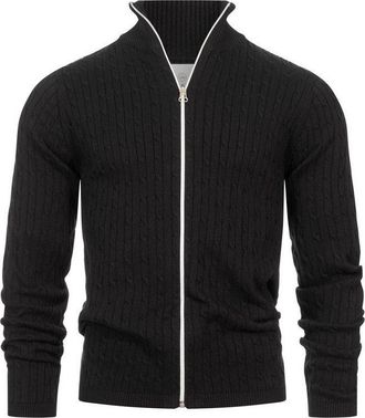 Kronstadt Strickjacke Herren KSCable Herrenstrickjacke aus hochwertigem Jaquard-Feinstrick