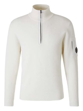 C.P. Company sweat zipp&eacute; &agrave; col montant - Blanc