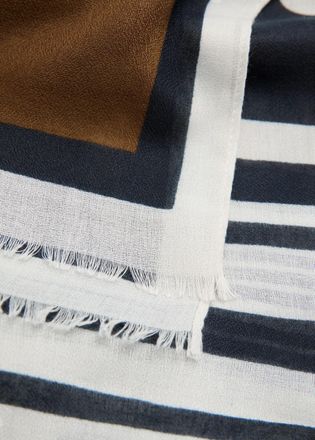 Mango Foulard imprim&eacute; &agrave; pois marron - Femme - Taille unique - MANGO