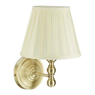 Relaxdays Wandlampe, Stoff-Schirm, antikes Design, E14-Fassung, Wandleuchte, HBT: 30x20x23,5 cm, Gold, 10034457