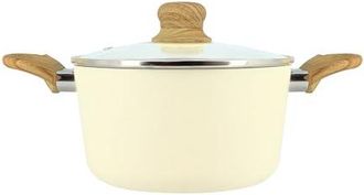 Menastyl Cuisson Faitout 20cm Colorama crème - En Aluminium - Revêtement antiadhésif en céramique - Tous feux dont induction