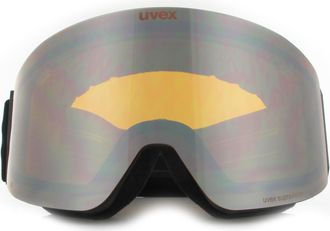 Uvex provoqe FM - stylische, verspiegelte Skibrille mit Anti-Fog-Beschichtung und Over-The-Glasses-Konstruktion f&uuml;r Damen und Herren - black matt/silver-cl