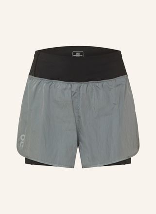 On 2-In-1-Laufshorts Performance Volt grau