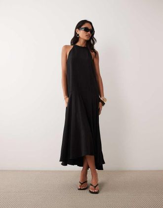 Arket robe longue &agrave; taille basse en coton noir