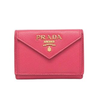 Prada Portefeuille &agrave; trois volets Pre-owned Saffiano Metal 1Mh021 - Femme - Pre-owned - Rose - Taille: ONE Size