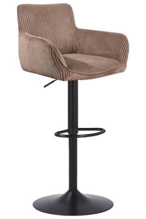 Livetastic Barhocker, Schwarz, Hellbraun, Metall, Textil, Drehteller, 55x91.5-113x52 cm, Sitzfl&auml;che 360&deg; drehbar, inklusive Armlehnen, Esszimmer, Barm&ouml;bel, Barho