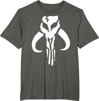 Star Wars Mandalorian Skull Light Chest Logo T-Shirt