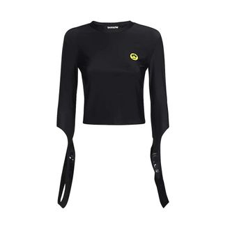 Barrow Logo-Detail Technisches Stoff Crop Top - - Tops - Damen - Schwarzk - M