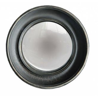 Chehoma Miroir rond convexe noir 26cm