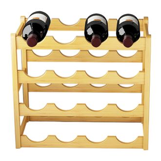 Generico Stapelbares Weinregal - Holzregal f&uuml;r 20 Flaschen, 4-st&ouml;ckiges Weinregal, stapelbar, Aufbewahrungs-Organizer | f&uuml;r elegante K&uuml;che, Speisekammer, Schra