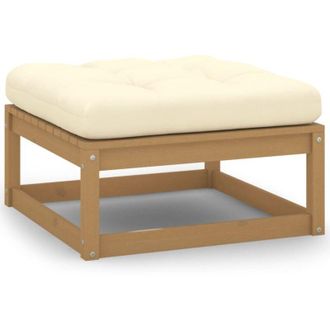 vidaXL Garten-Fu&szlig;hocker mit Kissen Honigbraun Kiefer Massivholz Vidaxl