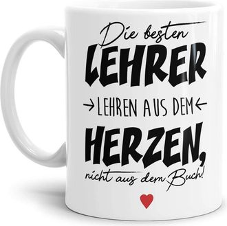 Tassendruck Lehrer-Tasse mit Spruch Die besten Lehrer - Schwarz - Klasse/Schule/Geschenk-Idee/Danke/Abschied/Weiss
