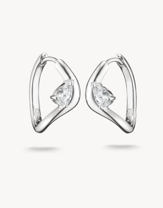 Thomas Sabo boucles doreilles cr&eacute;oles avec zirconias blancs en forme de goutte en argent, blanc-Argent&eacute;