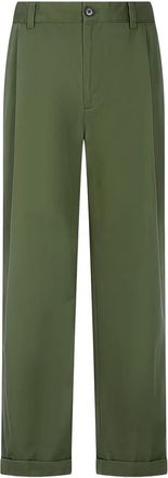 Man On The Boon. pantalon ample à boutonnière - Vert