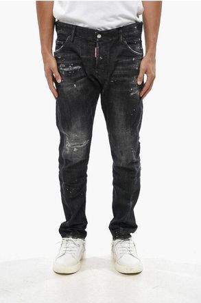 Dsquared2 Stretch Denim SEXY TWIST Jeans with Paint Effect Details 17c size 48