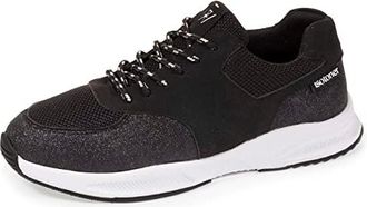 Isotoner Baskets Femme Confort Mix mati&egrave;res, 37 EU, Noir