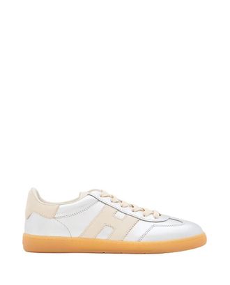 Hogan Low-Top Sneaker - Lace-Up Sneakers With Metallic Leather Finish - Gr. 36,5 (EU) - in Wei&szlig; - f&uuml;r Damen