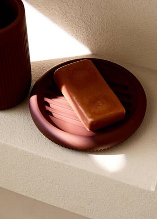 Mango Porte-savon ray&eacute; en r&eacute;sine grenat - Home - Taille unique - MANGO HOME