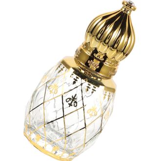 BESPORTBLE Artibetter Nachf&uuml;llbare Parf&uuml;mflasche Mittelmeer Stil Glasflakon mit Elektrobeschichtung und Gravur Goldfarbener Deckel Leere Duftflasche f&uuml;r &Auml;therisc