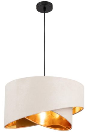 Novel H&auml;ngeleuchte, Wei&szlig;, Gold, Metall, Textil, Wellen,Wellen, zylindrisch,zylindrisch, 130 cm, RoHS, ISO 9001, Bsci, CE, Lampen & Leuchten, Innenbeleuchtun