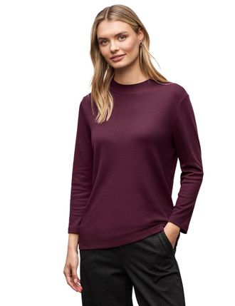Street One Damen 3227869 Basic Turtleneck Shirt, Noble red, 40