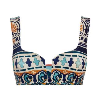 La DoubleJ Retro V-Ausschnitt Bikini-Top - - Swimwear - Damen - Mehrfarbig - L