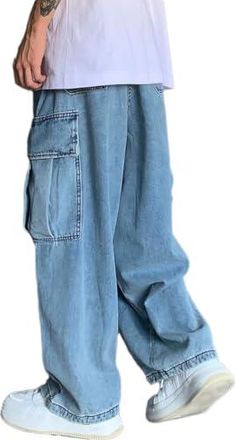 Onsoyours Y2K Jeans Hommes Baggy Fit Jeans Straight Jeans Pantalons Décontractés Streetwear Loose Denim Pants Pantalons À Jambes Larges Décontractés Hommes High