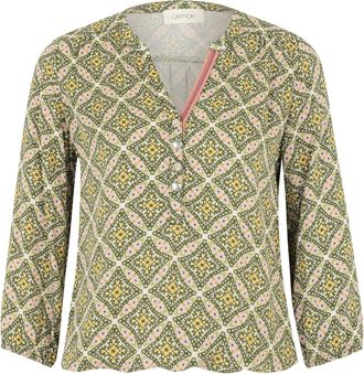 Cartoon Damen Casual-Bluse mit Muster 42, Grün/Violett