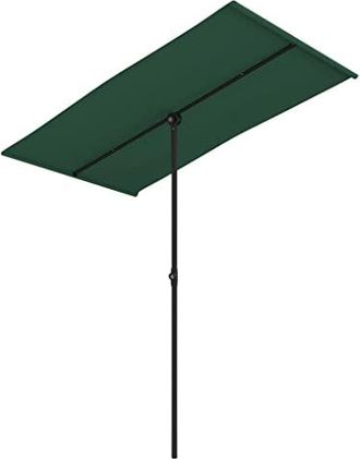 vidaXL Parasol de Jardin avec Mât en Aluminium, Pare-soleil de Patio, Abri de Soleil, Parasol de Terrasse Extérieur, 180x110 cm Vert