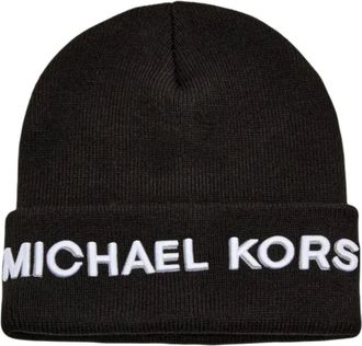 Michael Kors Homme, Accessoires, Noir, Taille: ONE Size Bonnet &agrave; logo brod&eacute;