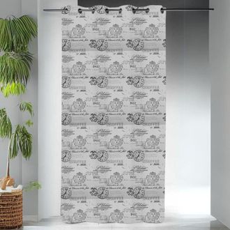 HOME MAISON Homemaison - Rideau obscurcissant impression usine Noir 145x260 cm