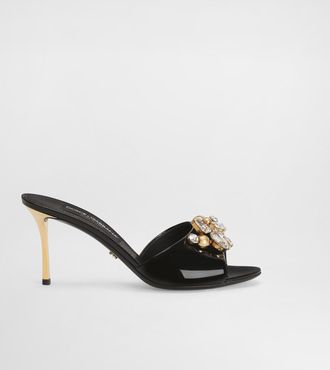 Dolce & Gabbana Keira Patent Leather Embellished Mules - Frau Pantoletten Und Mules Multicolor 38.5