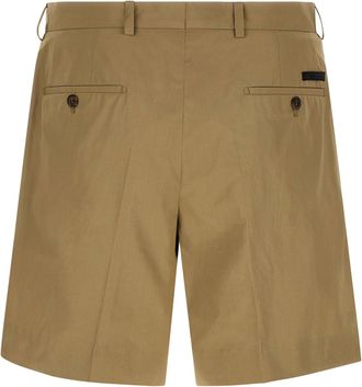 Prada Cotton Poplin Bermuda Shorts - Camel