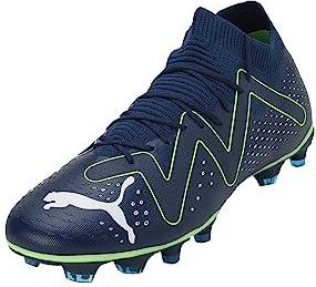 Puma FUTURE MATCH FG/AG JR, Chaussures de Sport Mixte Enfant, Bleu Persan Puma Blanc Pro Vert, 46 EU