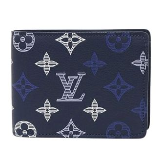 Louis Vuitton Portefeuille bi-pli Pre-owned Monogram Shadow - Femme - Pre-owned - Bleu - Taille: ONE Size