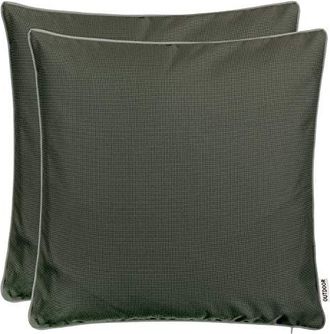 Brandsseller Lot de 2 Coussin dextérieur 45x45 cm - Coussins décoratifs imperméables avec Passepoil - Résistants aux intempéries pour Jardin, Balcon, Terrasse et C