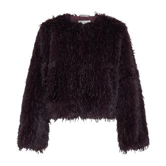 Ichi Ichi - Veste en fausse fourrure et shearling - Femme - Vestes - Brun - Taille: 36 FR